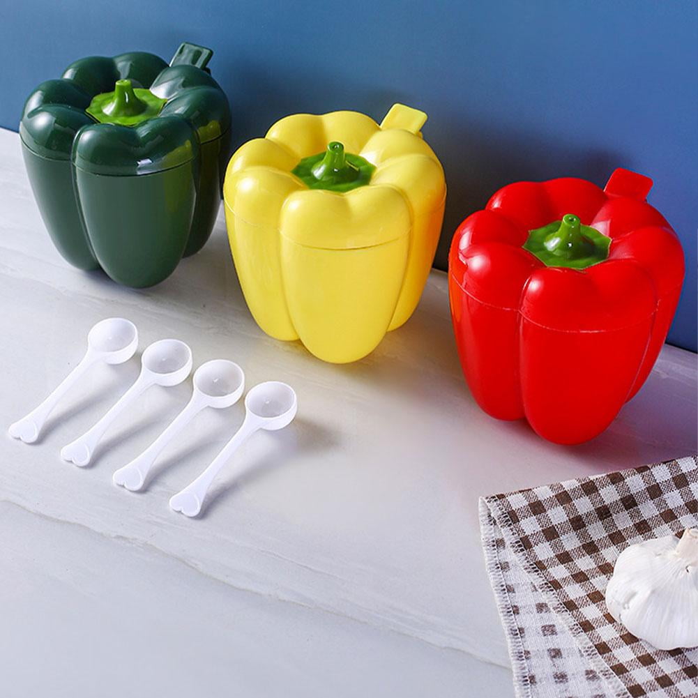 Blarkrus Kitchen Condiment Cruet Stge Container 4 Compartments Spoon y ...