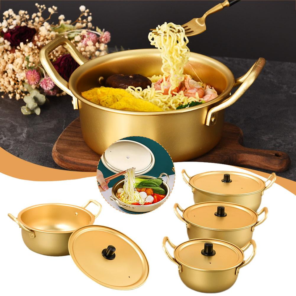 Blarkrus Korean Style Instant Noodle Pot, Household Golden Alumim ...