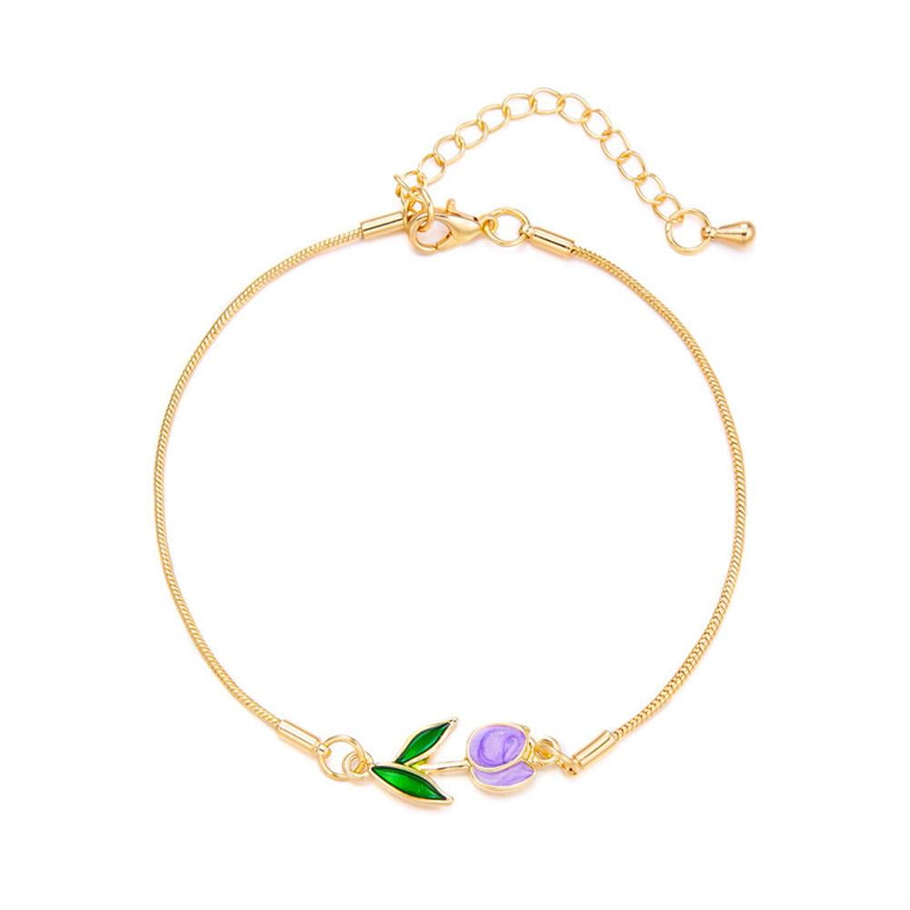 Blarkrus Lucky Tulip Flower Bacelet Bangle Women New Year Gift Women's ...