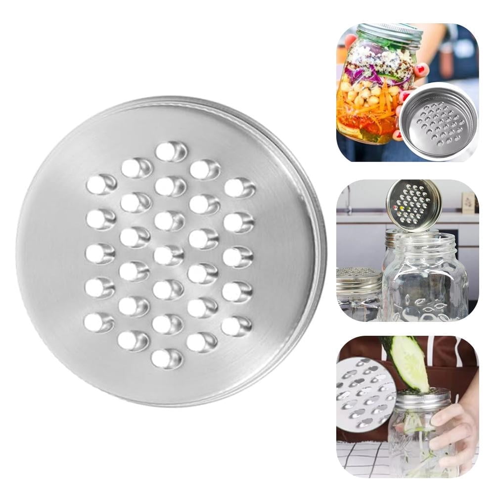 Blarkrus Mason Jar Grater Lids, Stainless Steel Mason Jar Shaker Lids ...