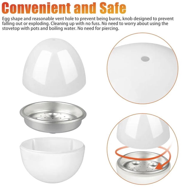 Blarkrus Microwave Egg Boiler for 4 Eggs, Boiled Egg Poachers, Rapid ...
