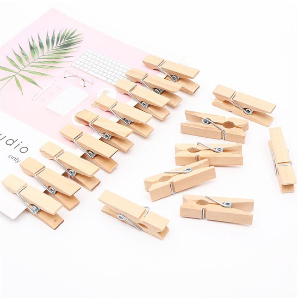 Blarkrus Mini Natural Wooden Clothe Po Paper Peg Clothespin Clips Craft ...
