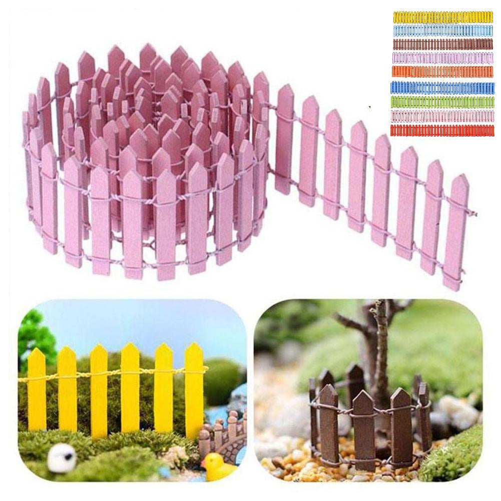 Blarkrus Miniature Fairy Garden Fence,35.1inch Long Wood Miniature ...