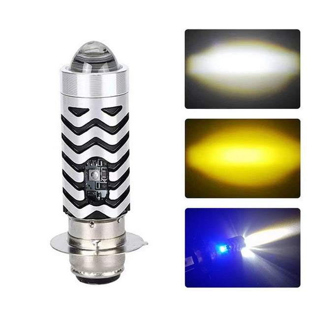 Blarkrus Motorcycle Headlight Hallogen Dual Colour Bulb With Blue ...
