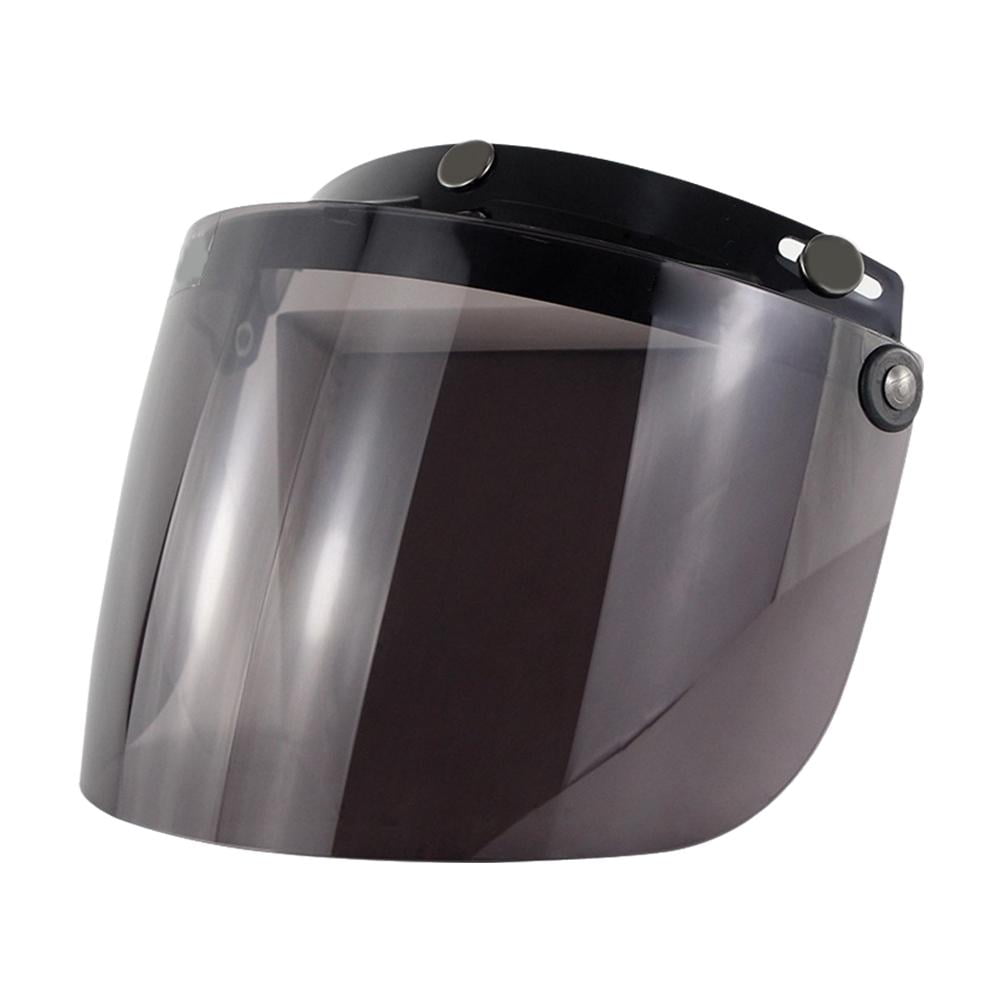 Blarkrus Motorcycle Helmet Visors Bubble Mirror Three Button Type Retro ...