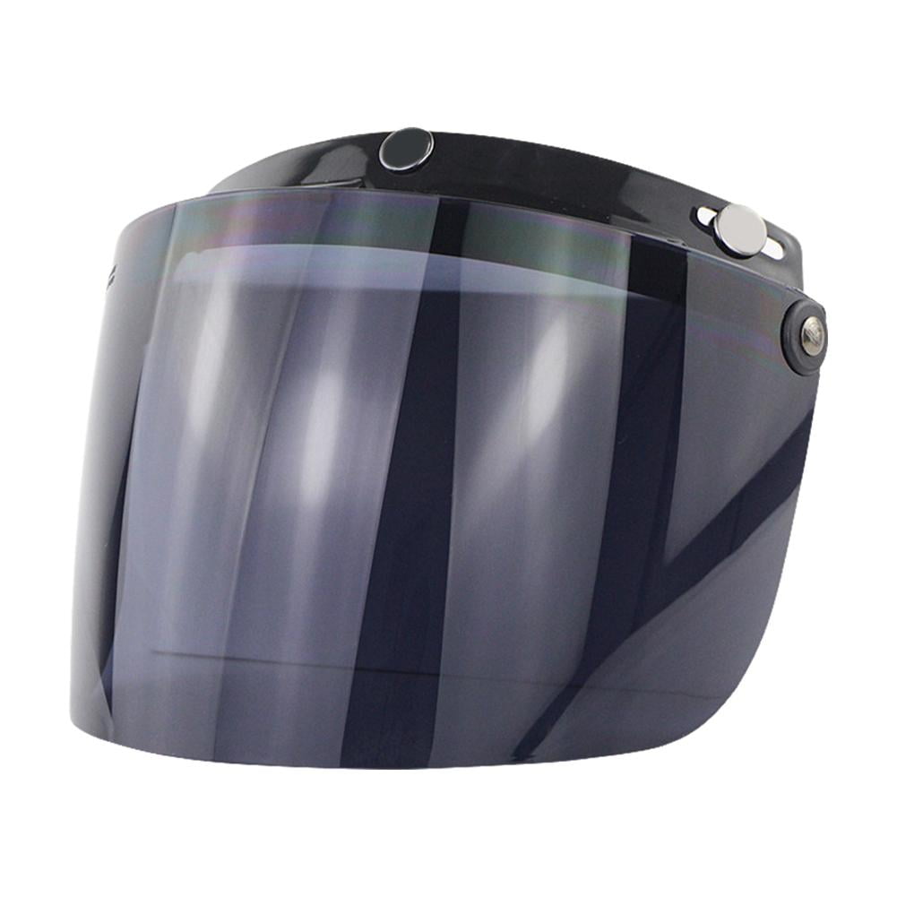 Blarkrus Motorcycle Helmet Visors Bubble Mirror Three Button Type Retro ...