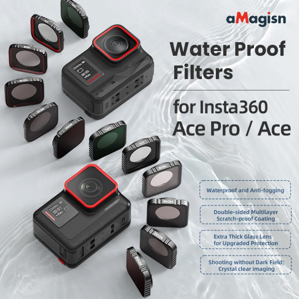 Blarkrus Nd8+16+32+64for Aceamagisnfor Insta360 Acepro Waterproof Filterfor Shadowstone Ace ...