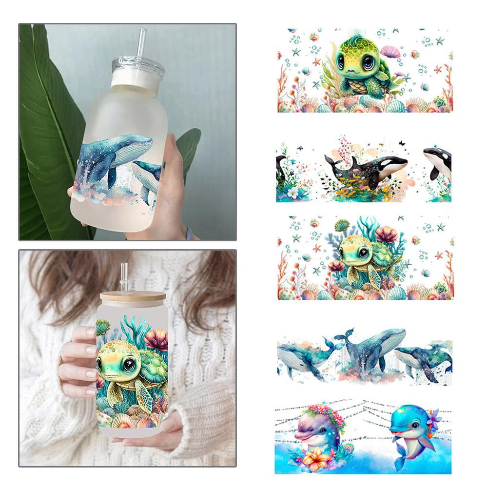 Blarkrus Ocean Cartoon Heat Transfer Cup Wrap with Crystal Label бп ...