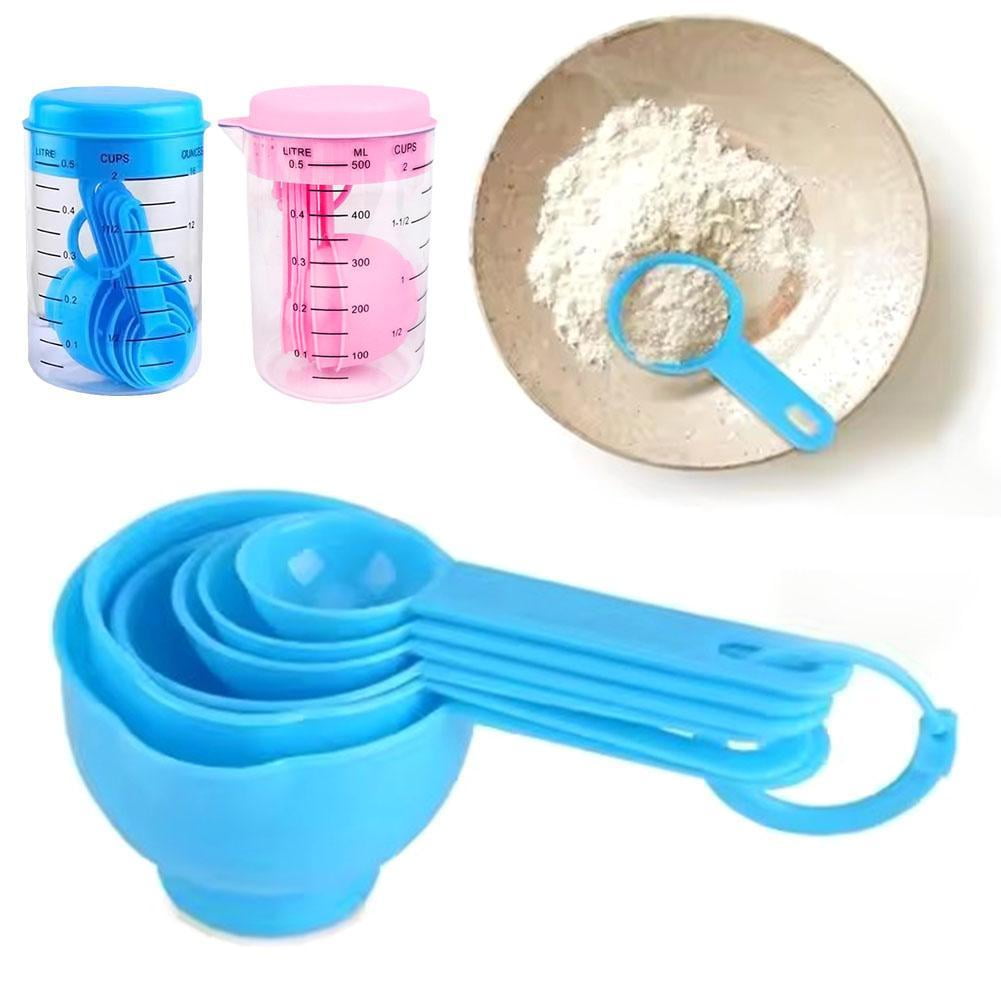 Blarkrus Plastic Measuring Cups and Spoons Set, 7-Piece Kitchen ...
