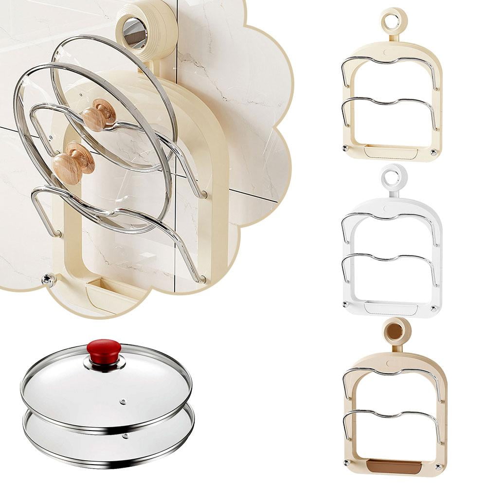 Blarkrus Practical Pot Lid Holder, Pot Lids Organizer Ra Suction Cup ...