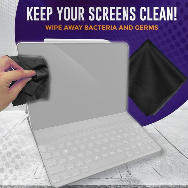 Blarkrus Pure Black Microfiber Computer Screen Cleaning Cloth 14*14 ...