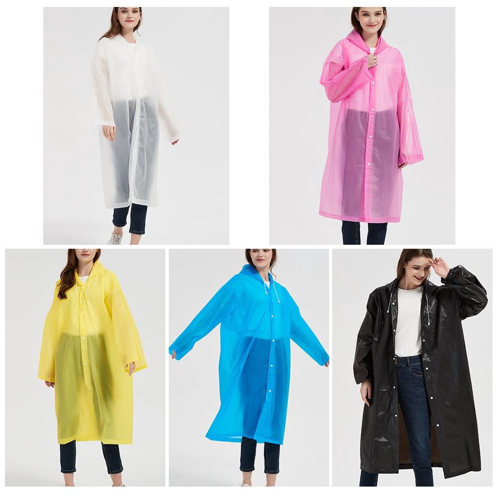Blarkrus Raincoat Waterproof Poncho Reusable EVA Adult Cam Coat Jaet ...
