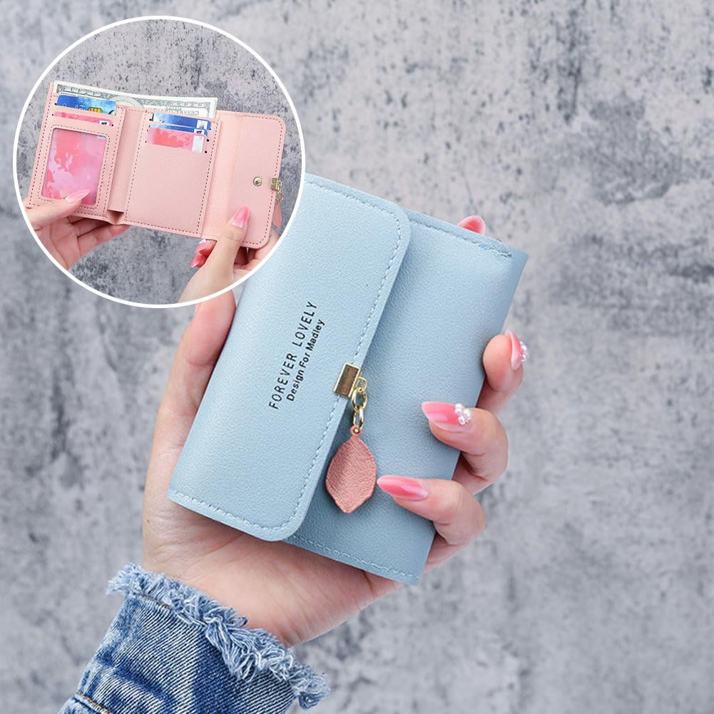 Blarkrus Real Leather Coin Card Holder Wallet for Women Ladies Short ...