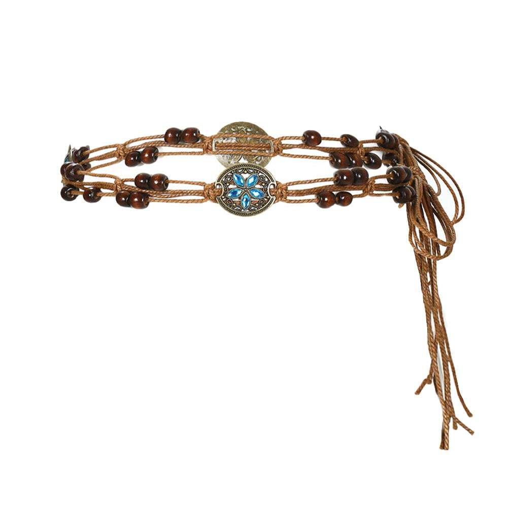 Blarkrus Retro versatile braided waist rope bohemian ethnic dective ...