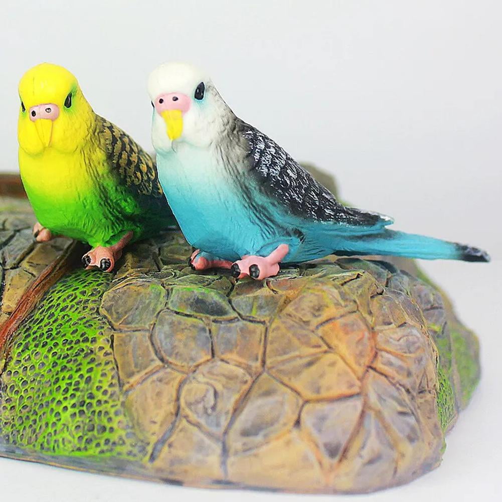 Blarkrus Silated Budgie Parrot Bird Figurine,Lifelike ed Birds Figure ...