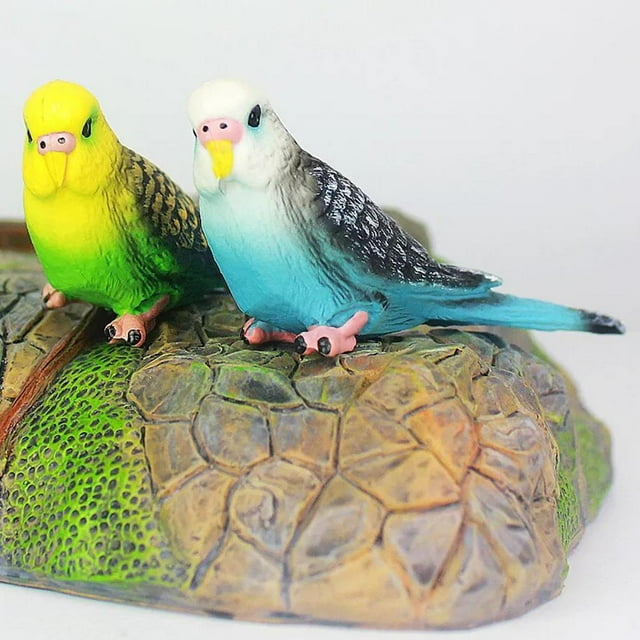 Blarkrus Silated Budgie Parrot Bird Figurine,Lifelike ed Birds Figure ...
