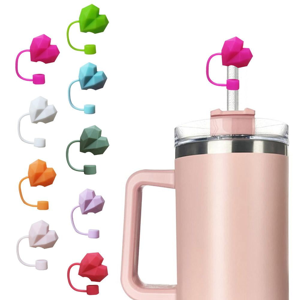 Blarkrus Sile Straw Covers 3D Love Heart Straw for 10mm Cber Straws ...