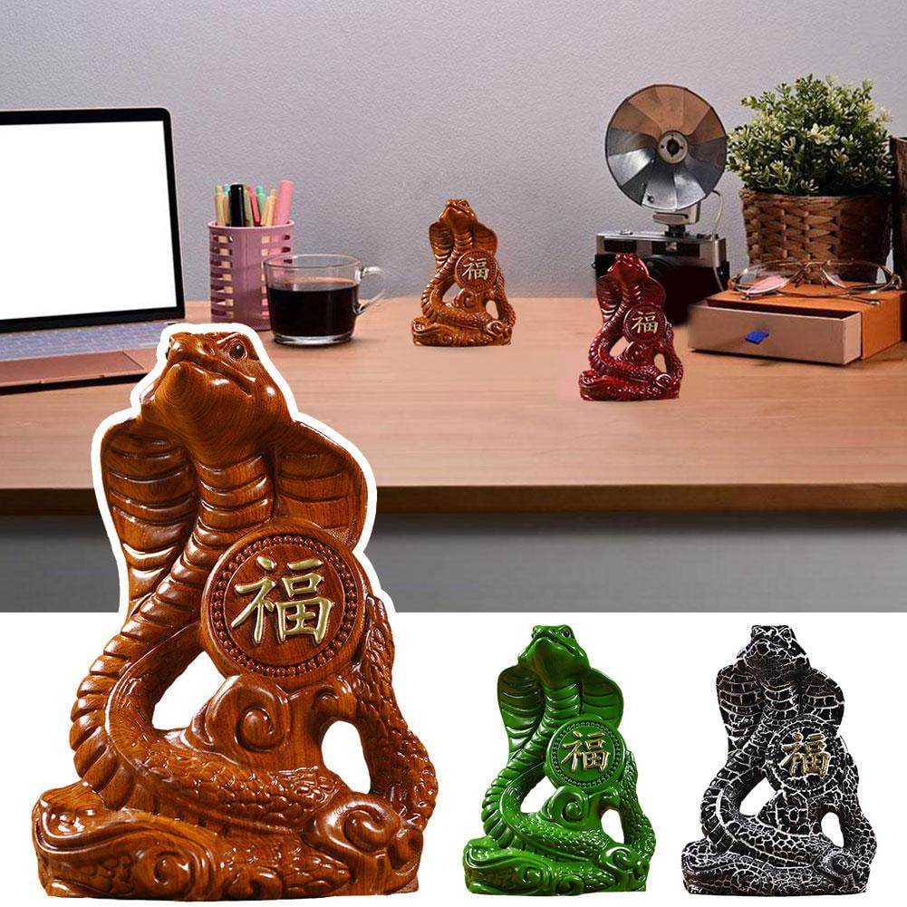 Blarkrus Snake Statue Small Wooden Chinese Feng Shui Snake Figurines ...