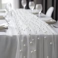 Blarkrus Table Runner 75 in X 118 in, Pearl Mesh Sheer Decorative, for ...