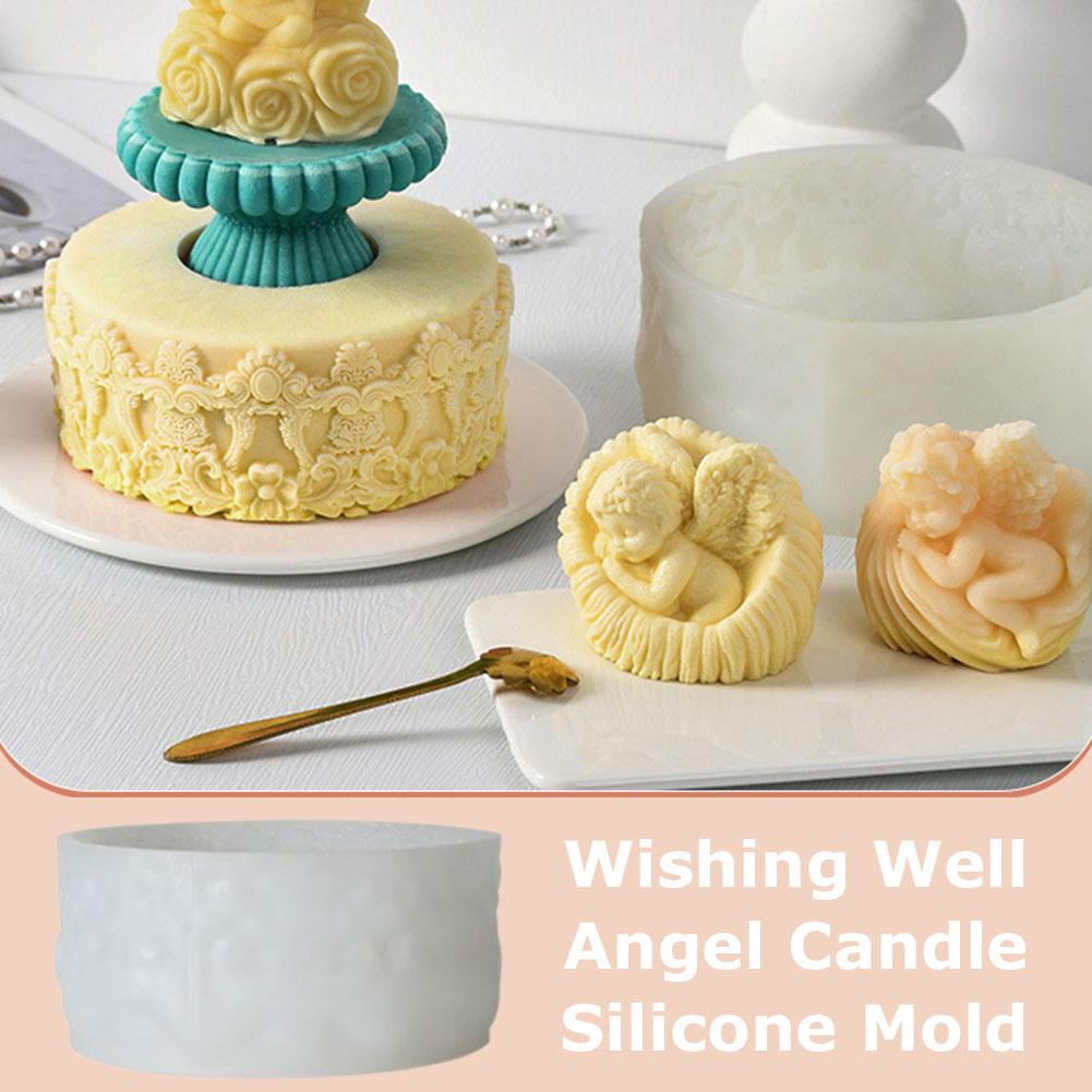 Blarkrus Wishing Well Angel Candle Sile Mold Rose Shell Angel Candle ...