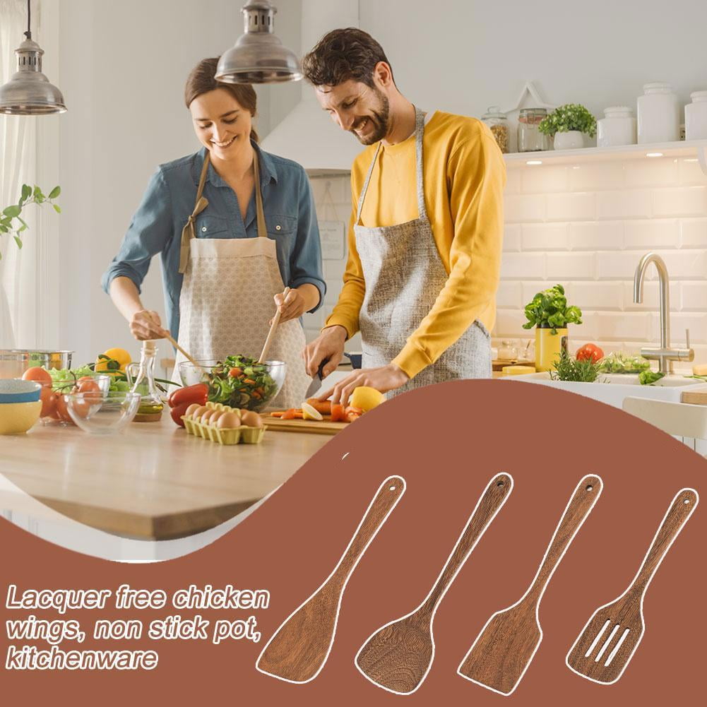 Blarkrus Wooden Bamboo Utensils Spatula Shovel Cooking Baking Tools ...