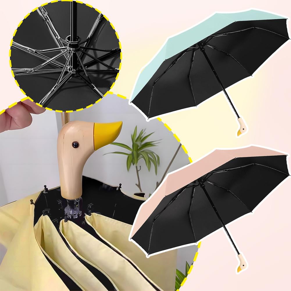 Blarkrus Wooden Du Mouth Rainy S Umbrella Handle Cartoon AB Bones ...