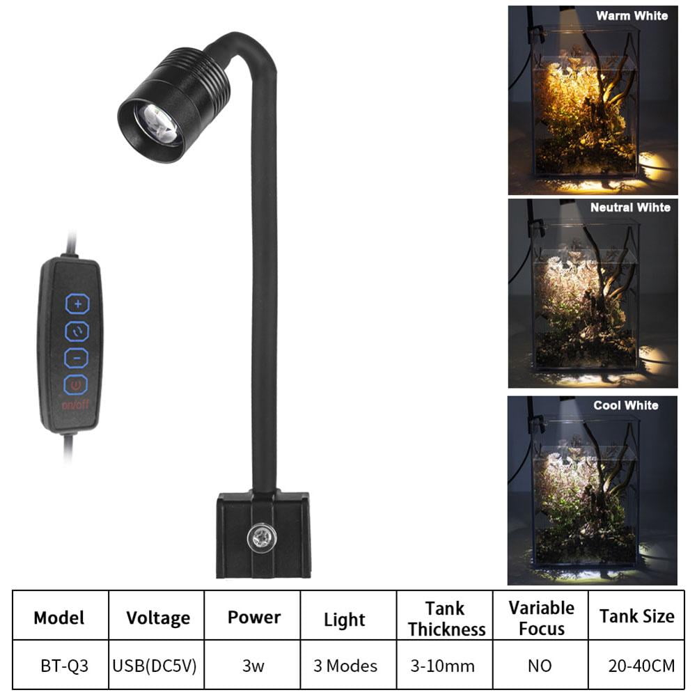 Blarkrus er Slim LED Aquarium Light Lighting plants Grow Light USB-5V 3W Aquatic - Walmart.com