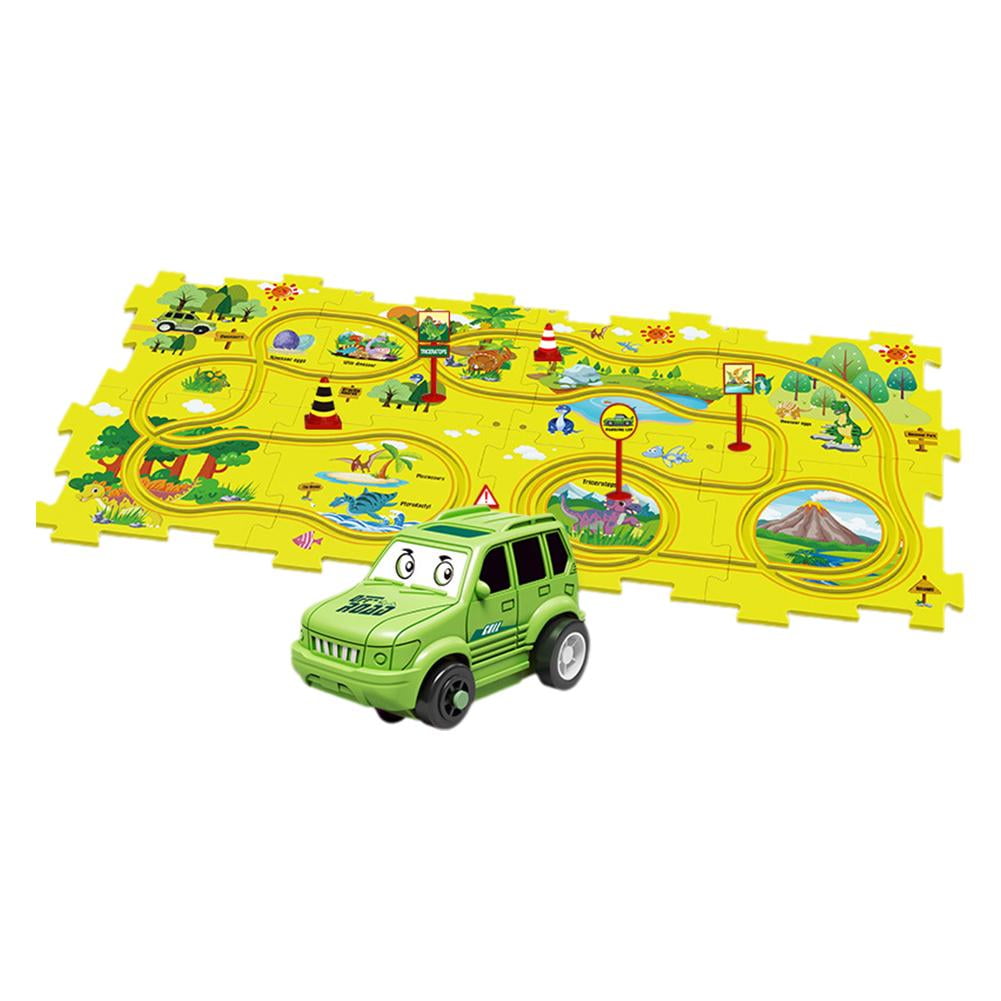 Blarkrus jileijar Puzzle Track Car Children's Toy Car Mini Track City ...