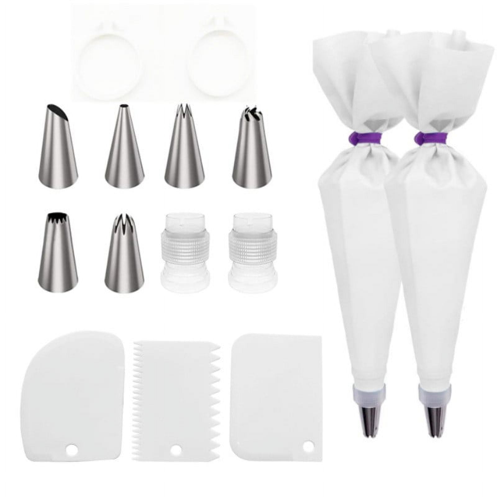Blasgw 15-Piece Decorating Tip Set with Reusable and Disposable Piping ...