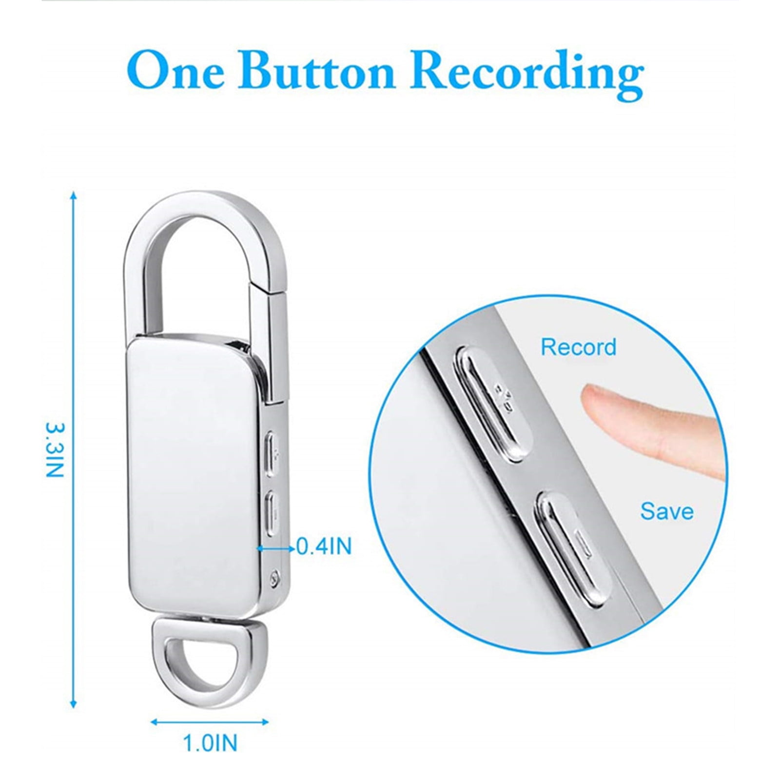 Blasgw 64GB Voice Recorder Keychain Recorder Audio Voice Recorder Small ...