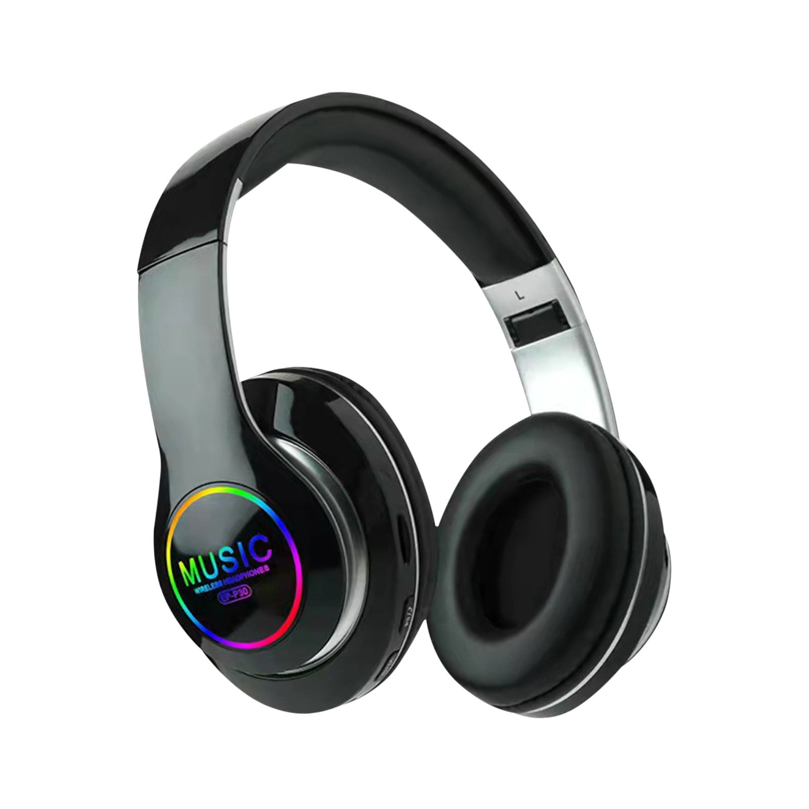 Blasgw Bluetooth Headphones Over Ear With LED,Foldable Wireless And Wired Stereo Headset Micro ...