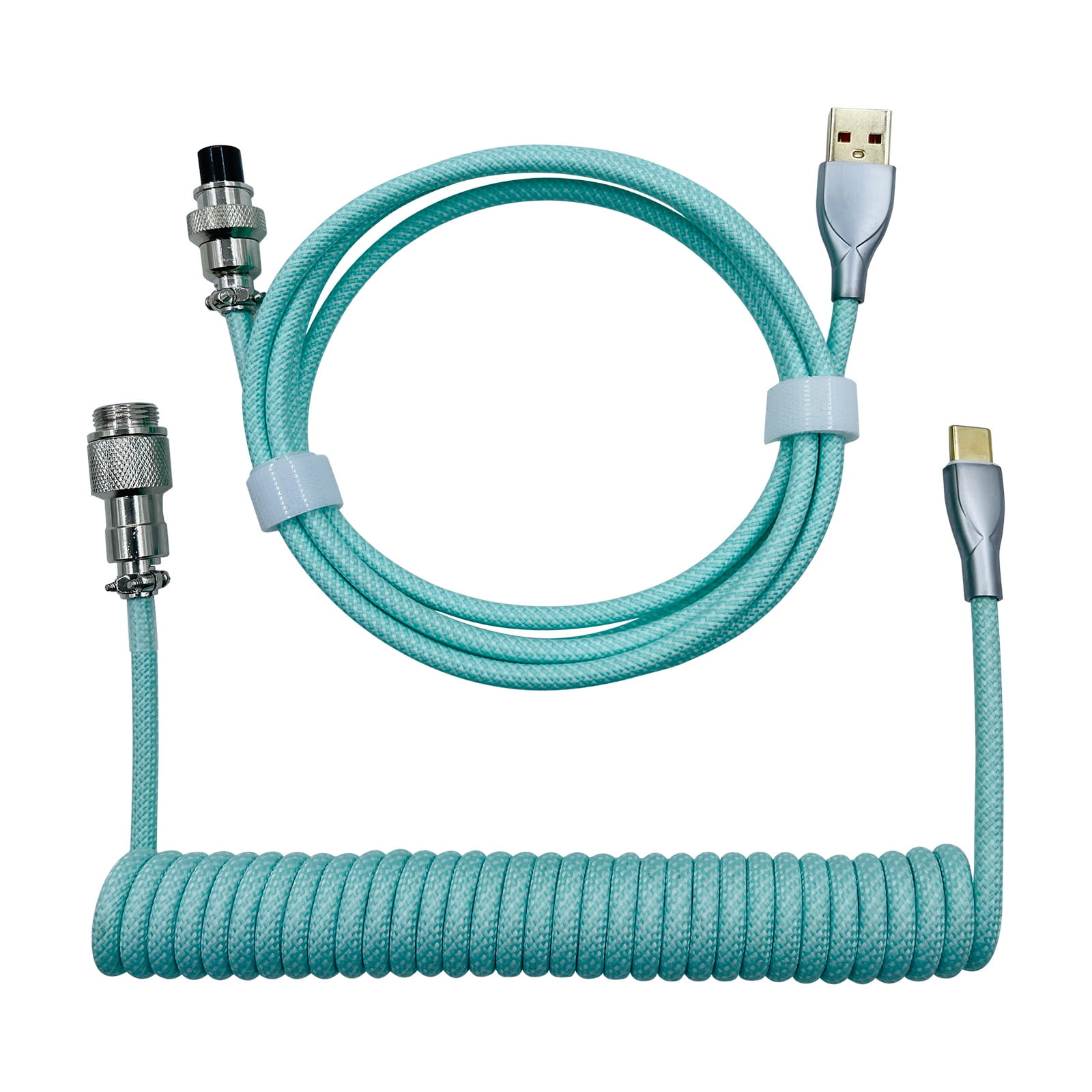 Blasgw Coiled USB C Cable For Gaming Keyboard Double-Sleeved Mechanical ...