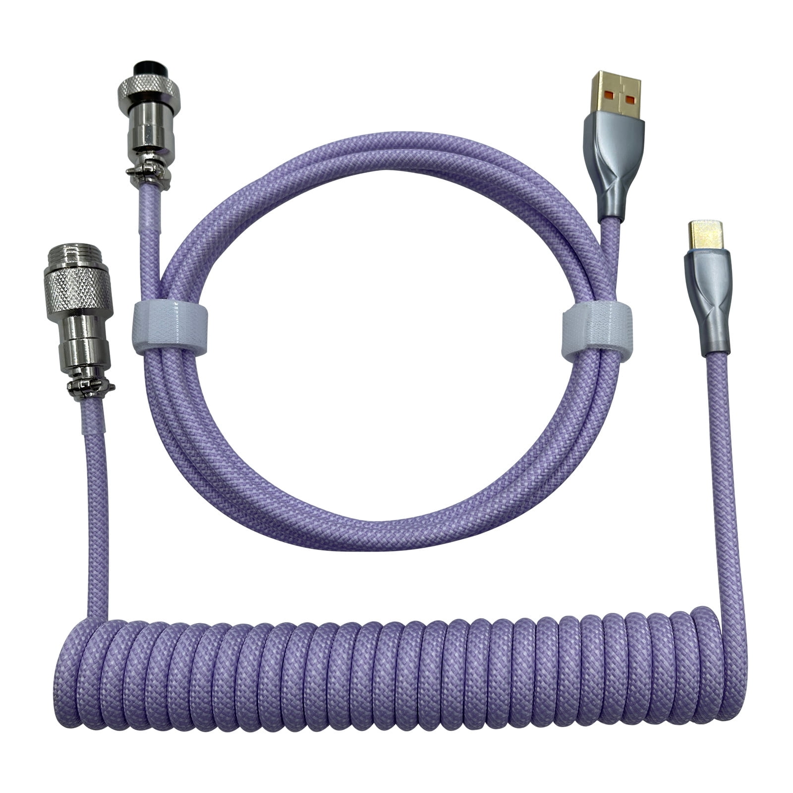 Blasgw Coiled USB C Cable For Gaming Keyboard Double-Sleeved Mechanical ...