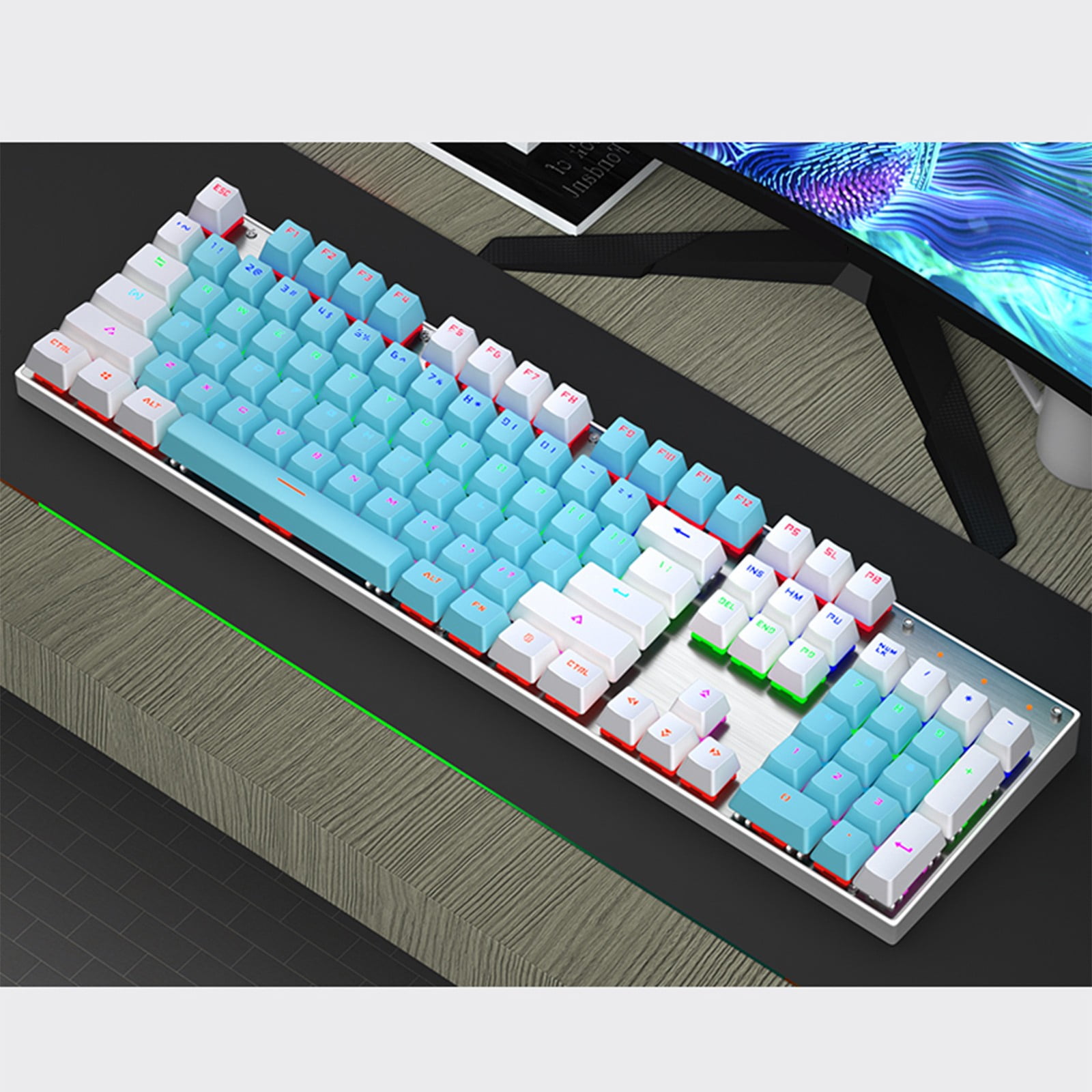 Blasgw Mechanical Gaming Keyboard RGB LED Backlit Wired Keyboard With ...