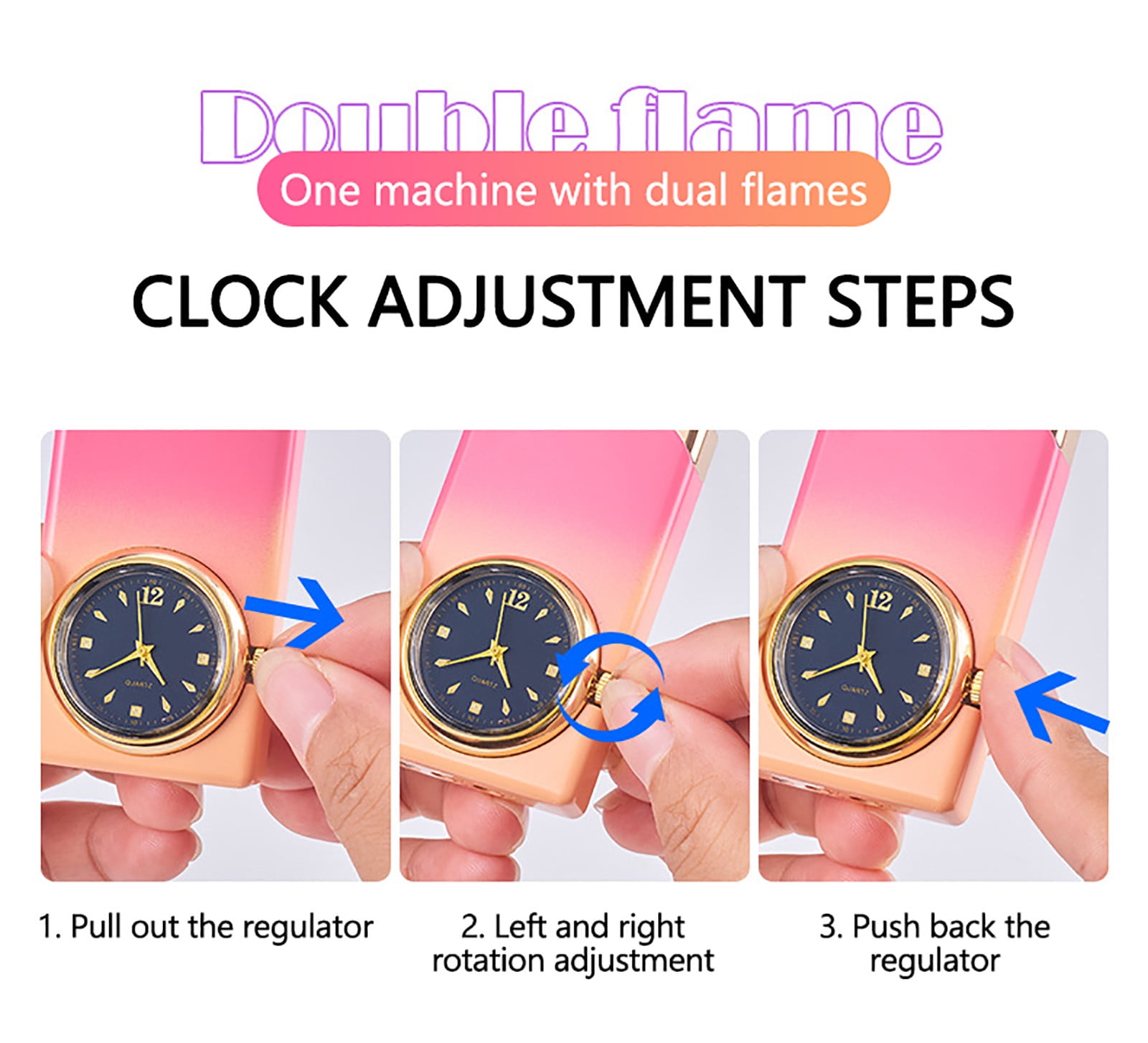 Blasgw Metal Inflatable Lighter Double Flame Lighter With Quartz Dial ... Blasgw Metal Inflatable Lighter Double Flame Lighter With Quartz Dial ...