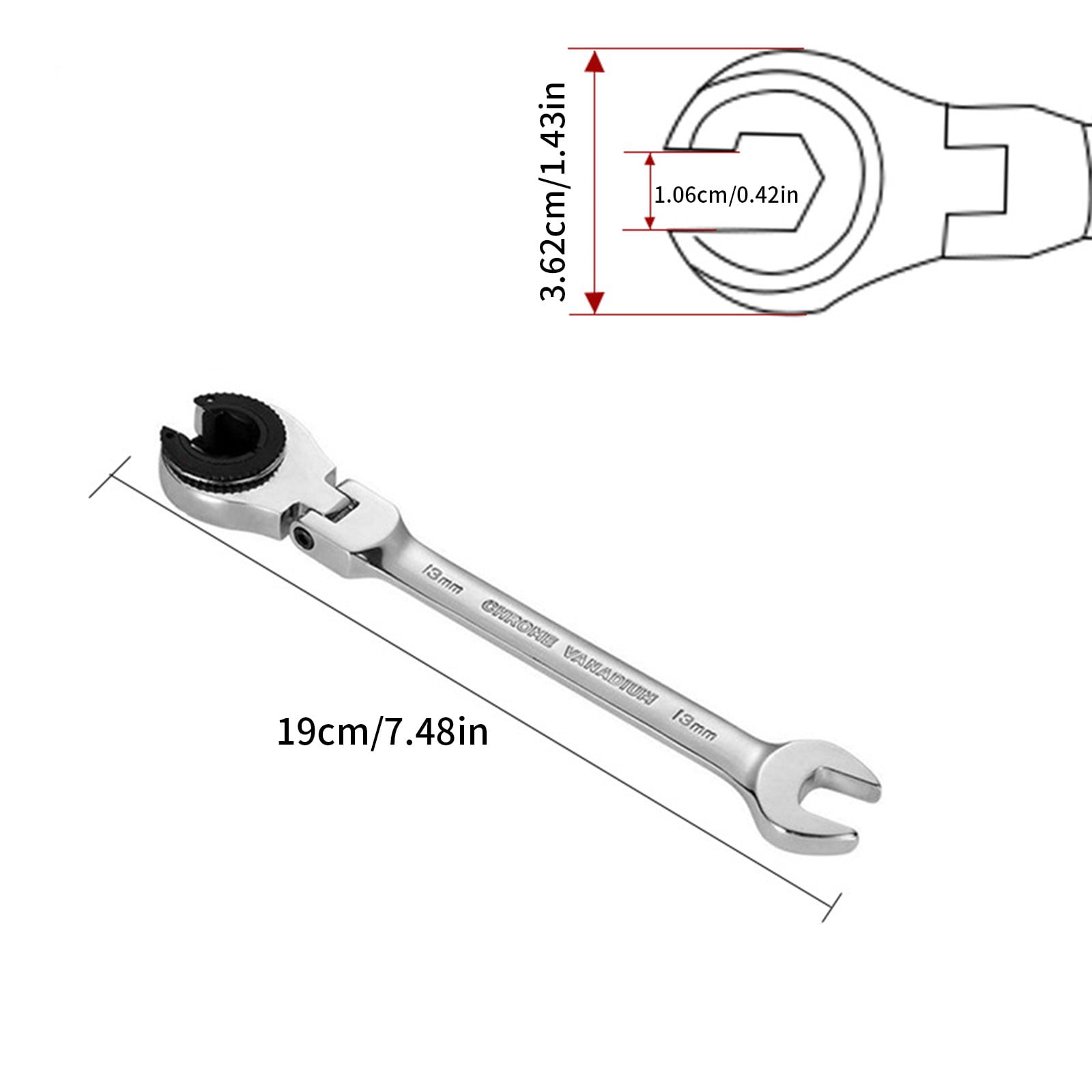 Blasgw Metric Open Head Ratcheting Wrench , Metric Spanner With 72 ...