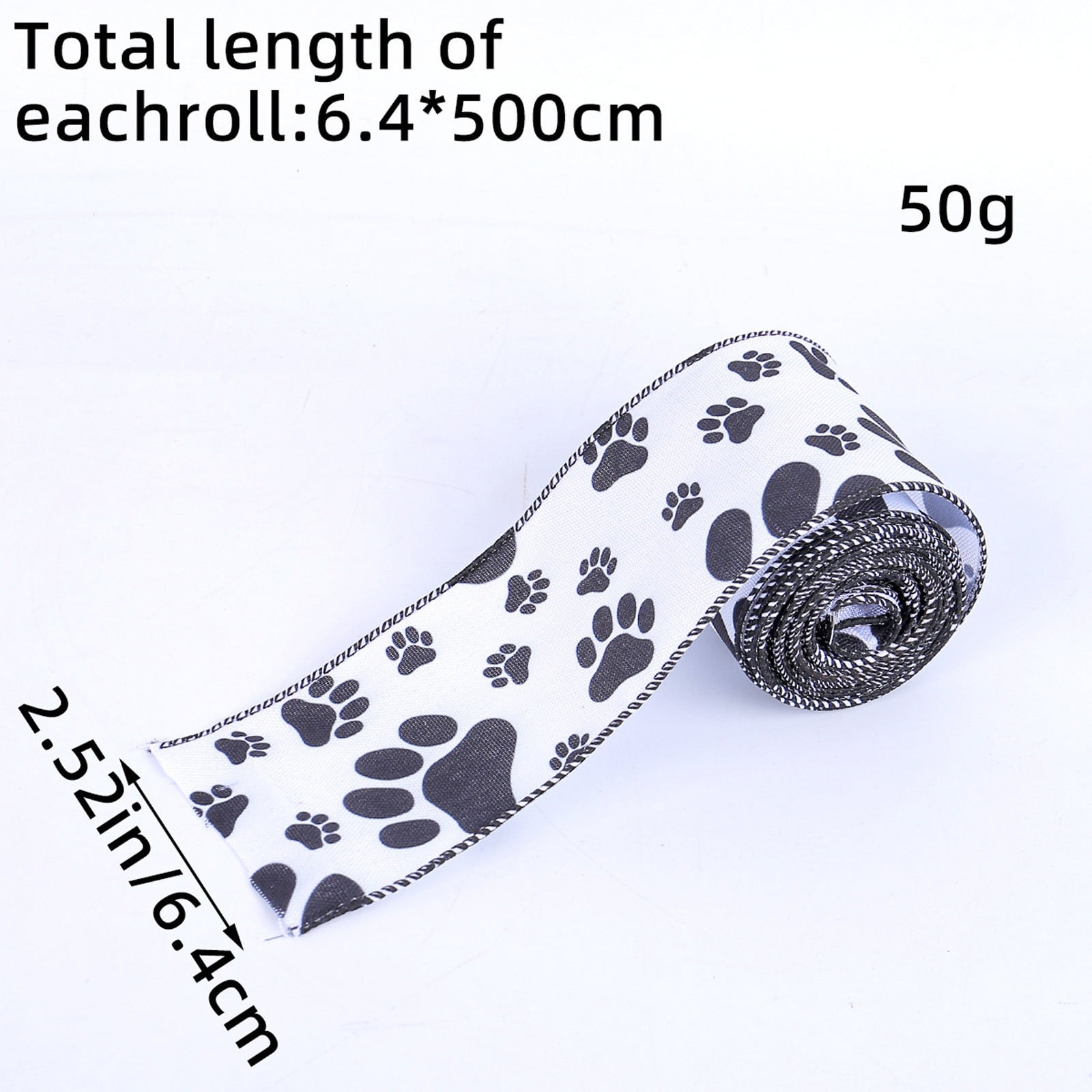 Blasgw Pet-Themed Paw Print Decorative Ribbon - Adorable Dog Cat Bow ...