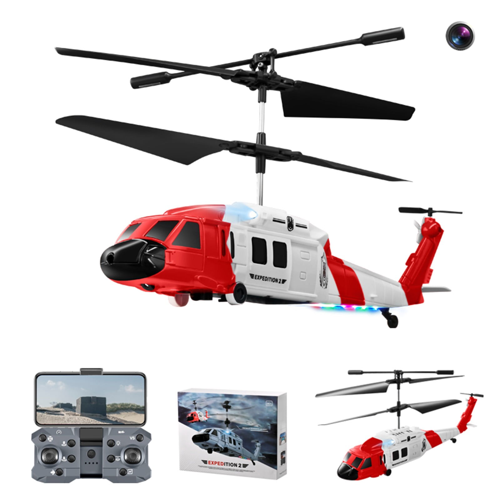 Blasgw Remote Control Helicopter Obstacle Avoidance With 1080P Camera,2 ...