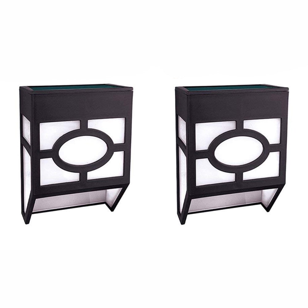 Blasgw Set of 2 Solar-Powered Outdoor Fence Lamps for Garden and House ...