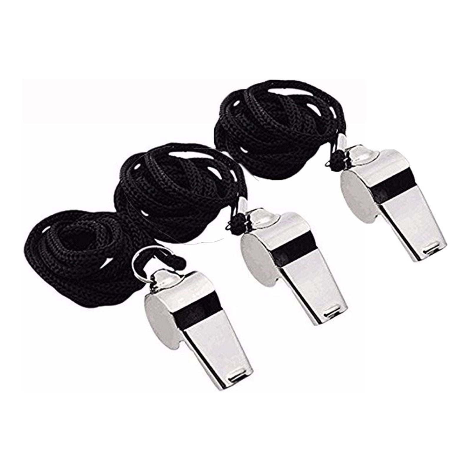 Blasgw Stainless Steel Metal Referee Whistle with Lanyard - Set of 3 ...