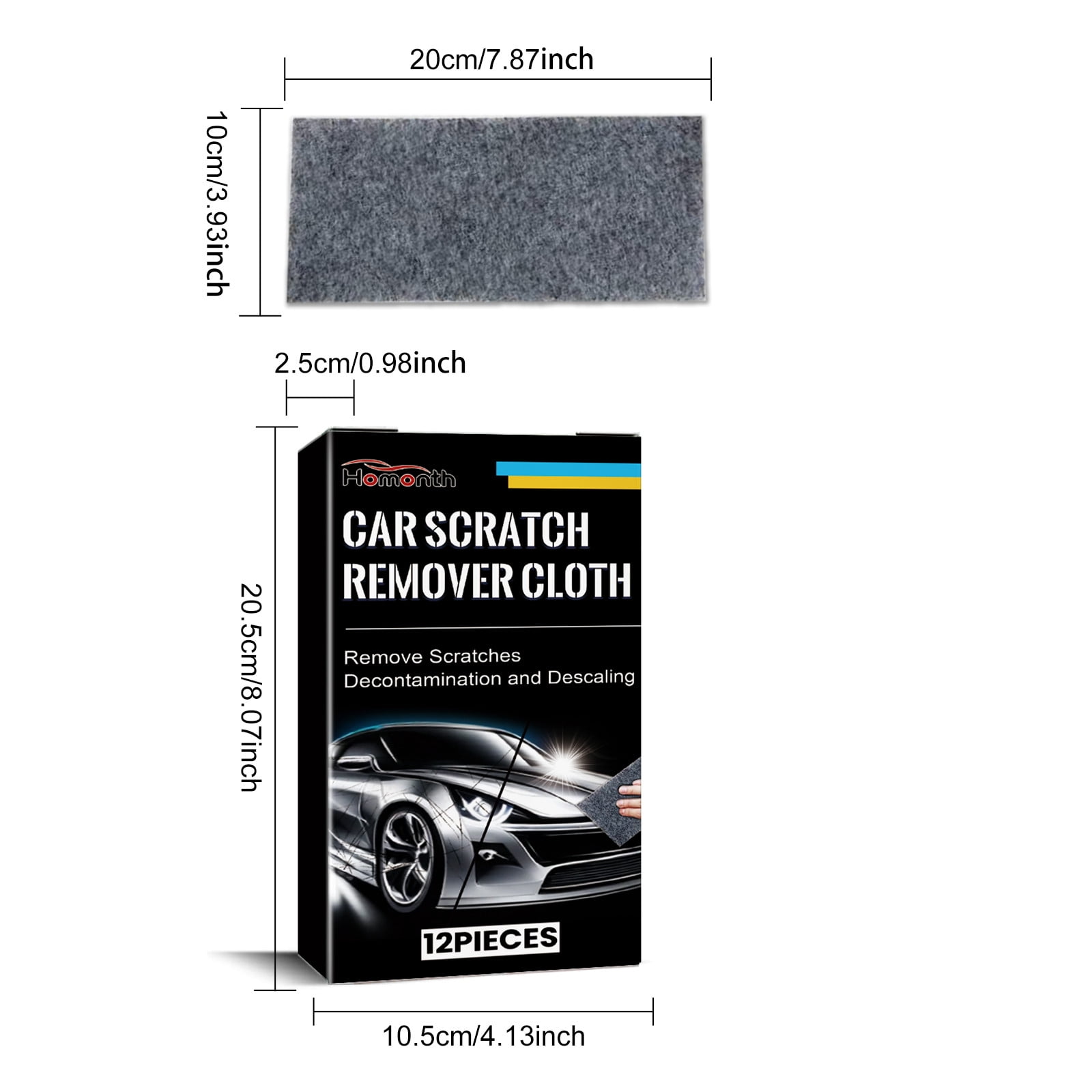Blasgw Upgraded Car Scratch Remover Cloth - 12 Pack Nano Water ...