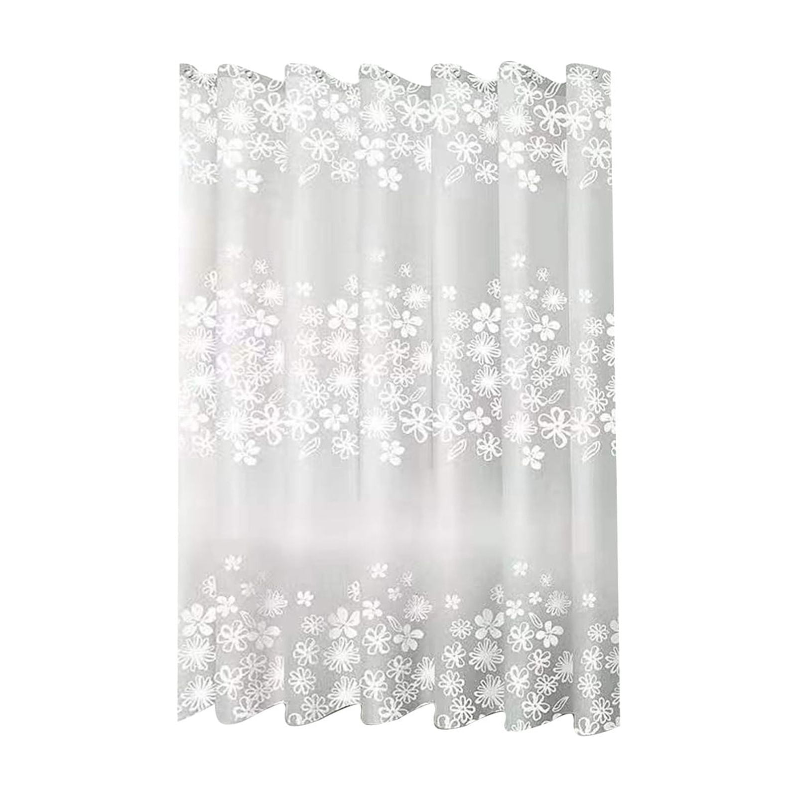 Blasgw White EVA Shower Curtain, No Need To Punch Holes with Hook ...