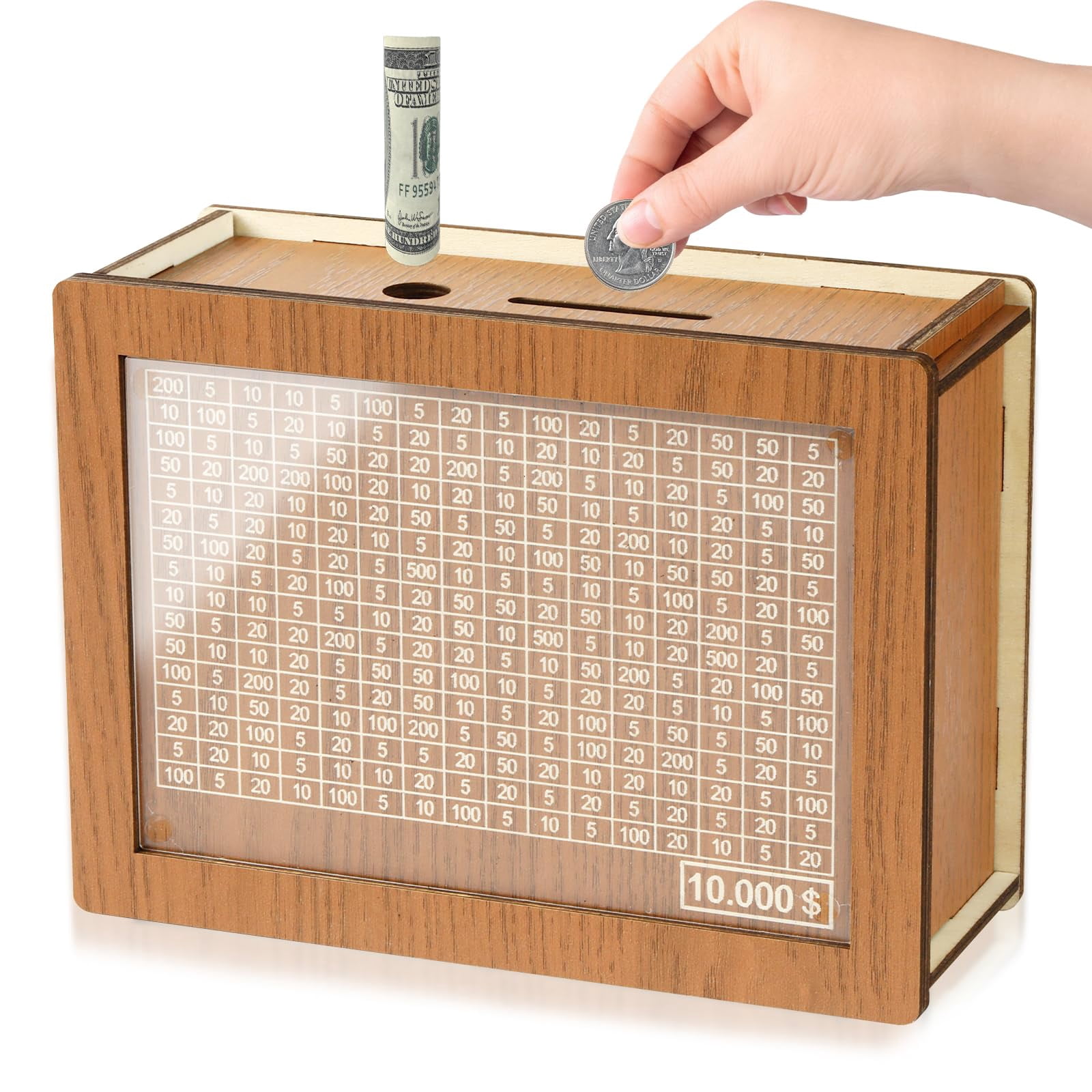 Blasgw Wooden Money Box With Money And Numbers With Counter Crafts ...