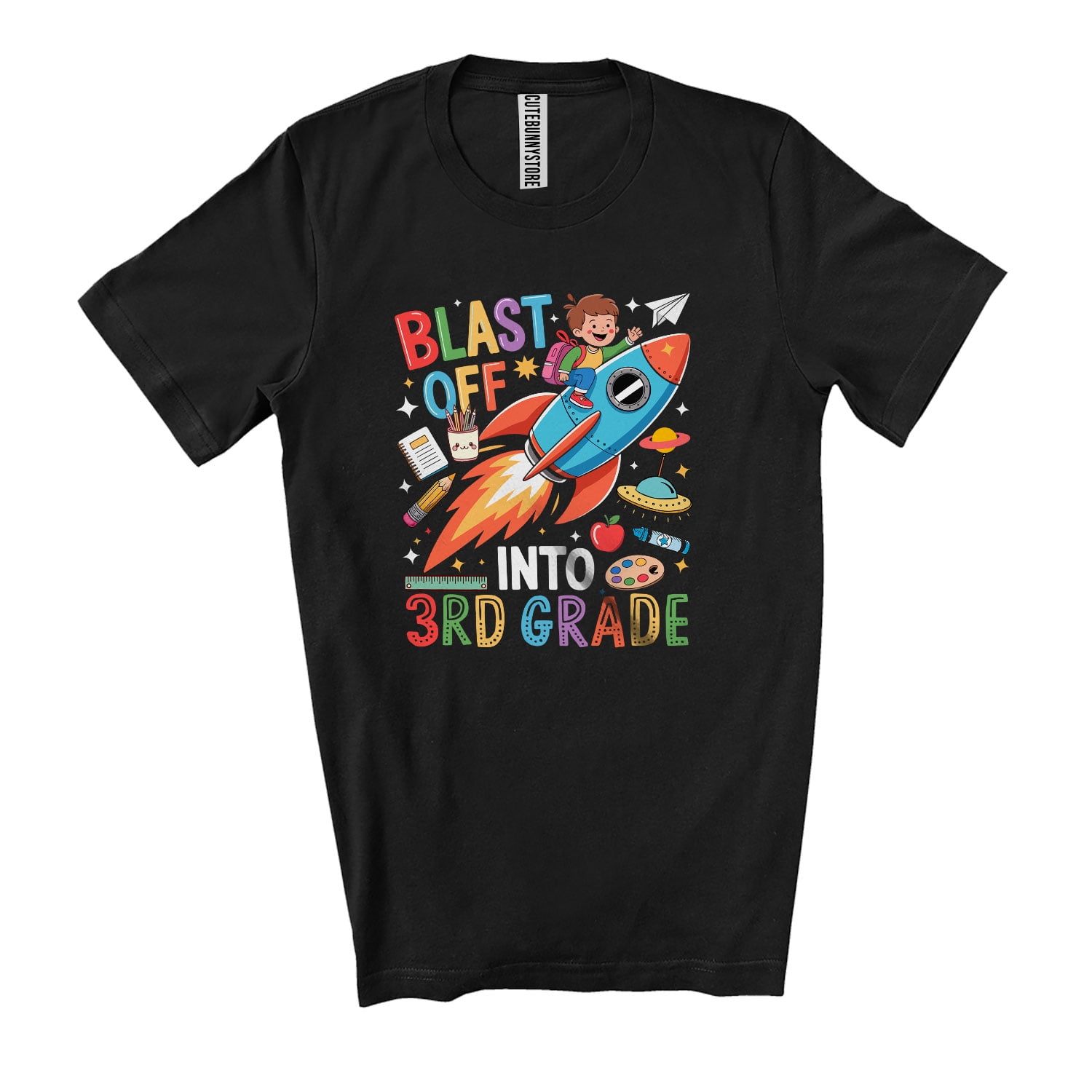 Blast Into 3rd Grade; Fantastic Back To School Boy Rocket Lover; Students Teacher Group Unisex T ...