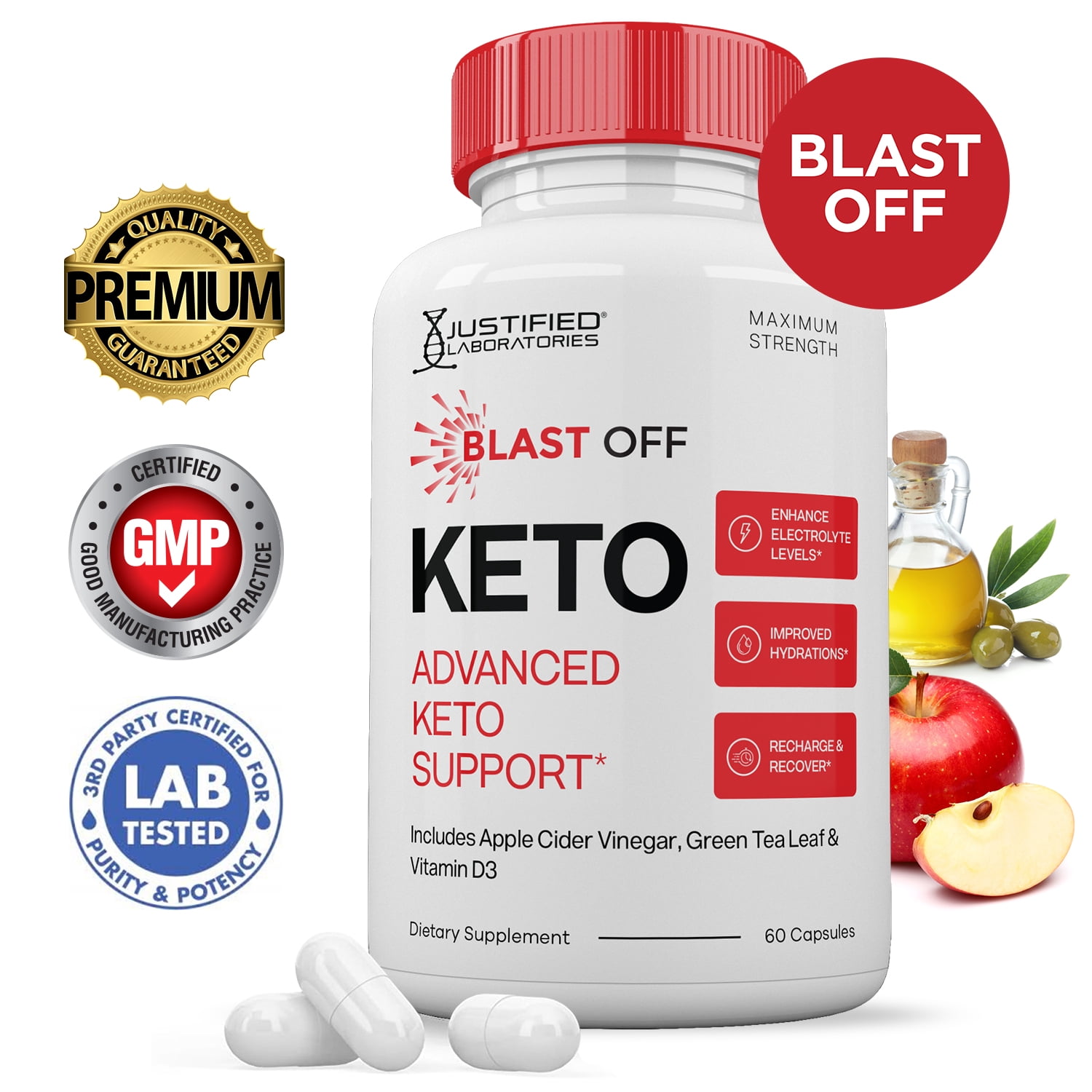 Blast Off Keto ACV Pills 1275mg Alternative to Gummies Dietary ...