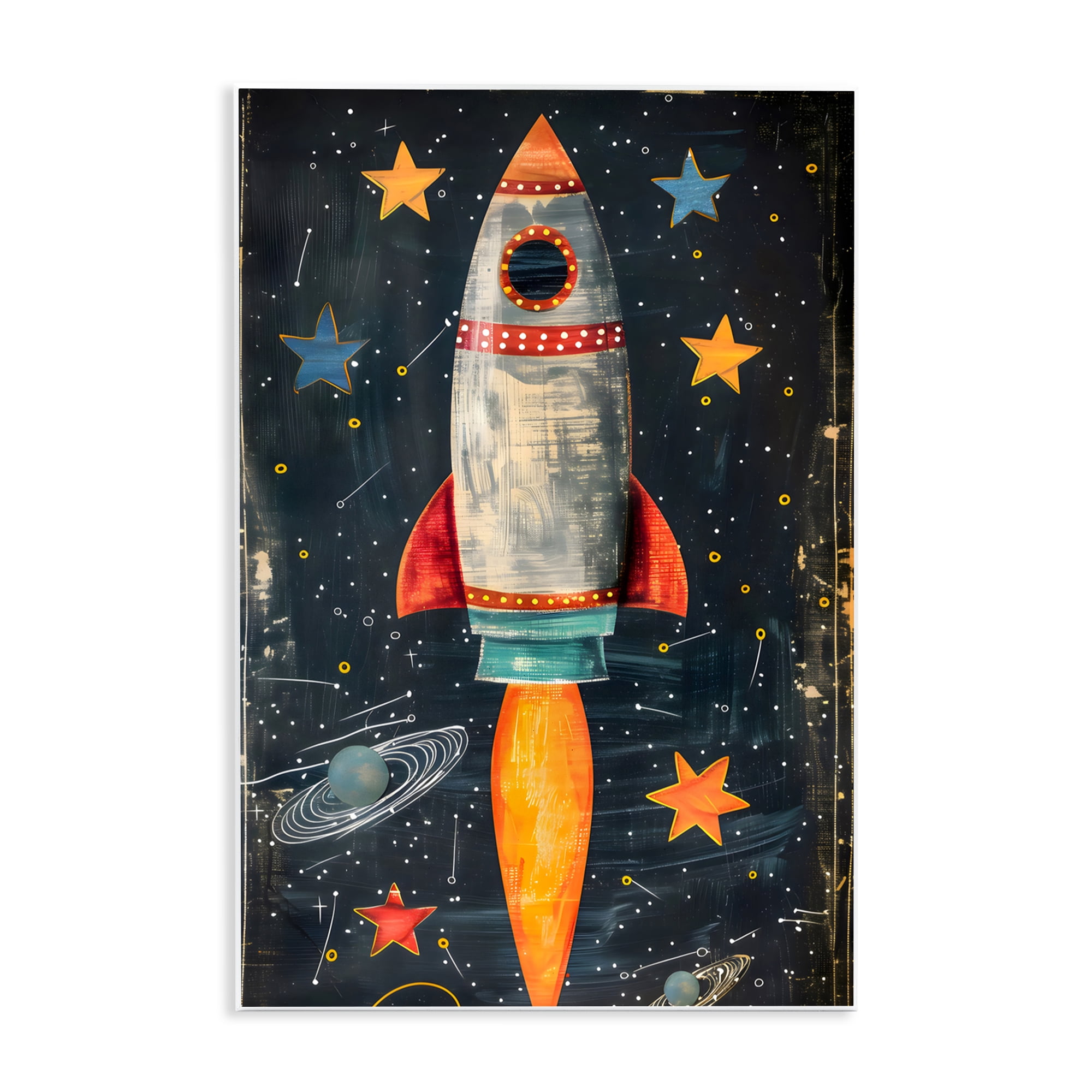 Stupell Industries Blast Off Rocketship Wall Plaque Art, design by ...