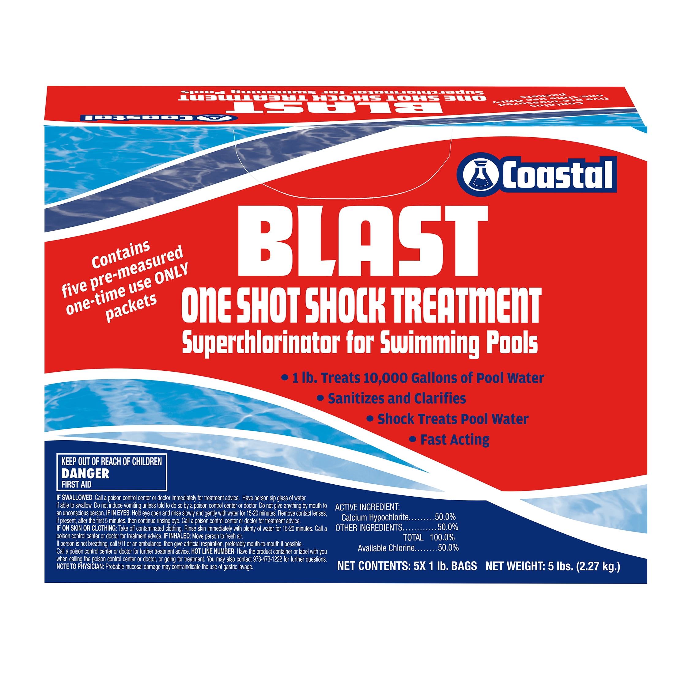 Blast One Shot Shock 5x1 lb. a Granular Shock Treatment for Swimming ...