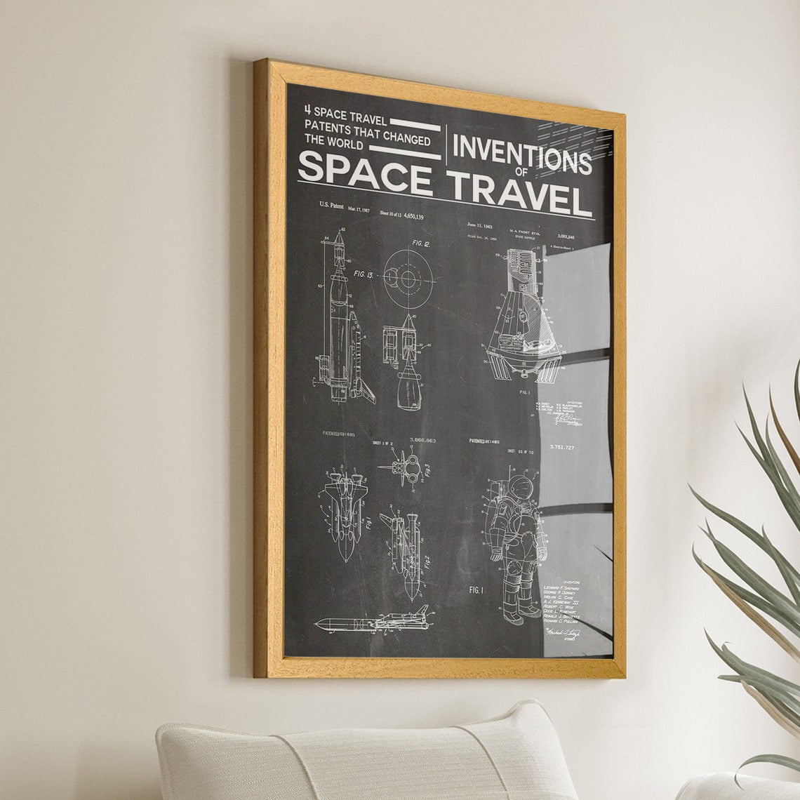 Blast Off With Vintage Space Travel Patent Poster - Astronaut Art For ...