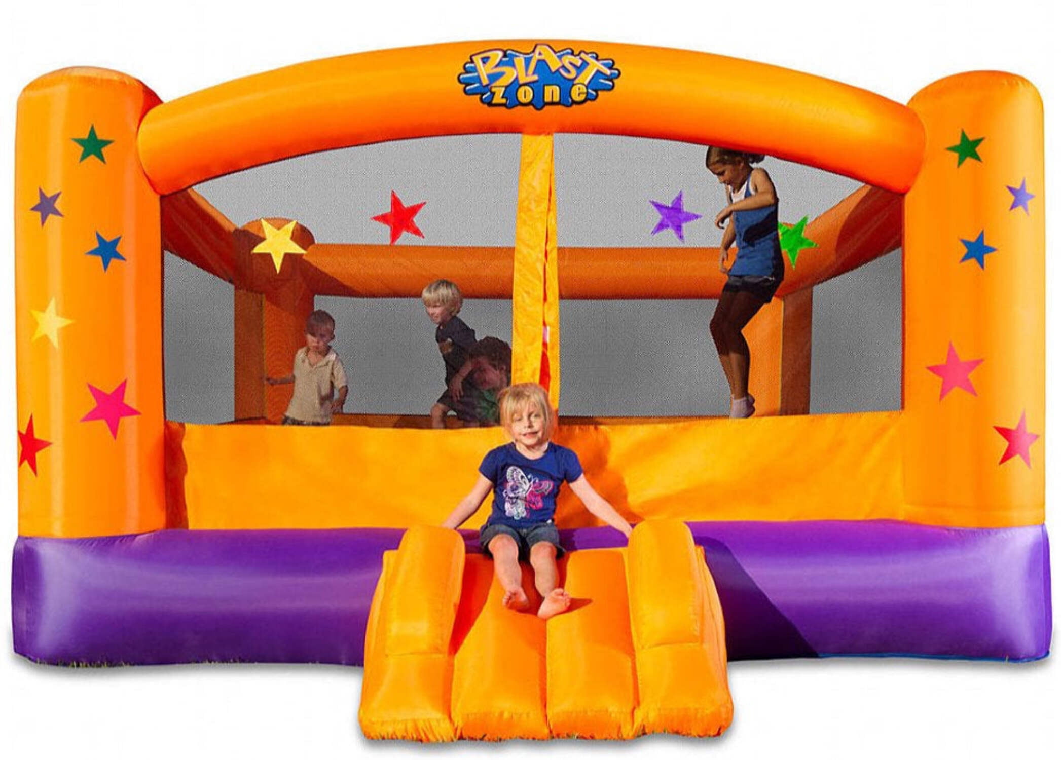 Blast Zone SuperStar Inflatable Jumping Castle Moon Slide Bouncer ...