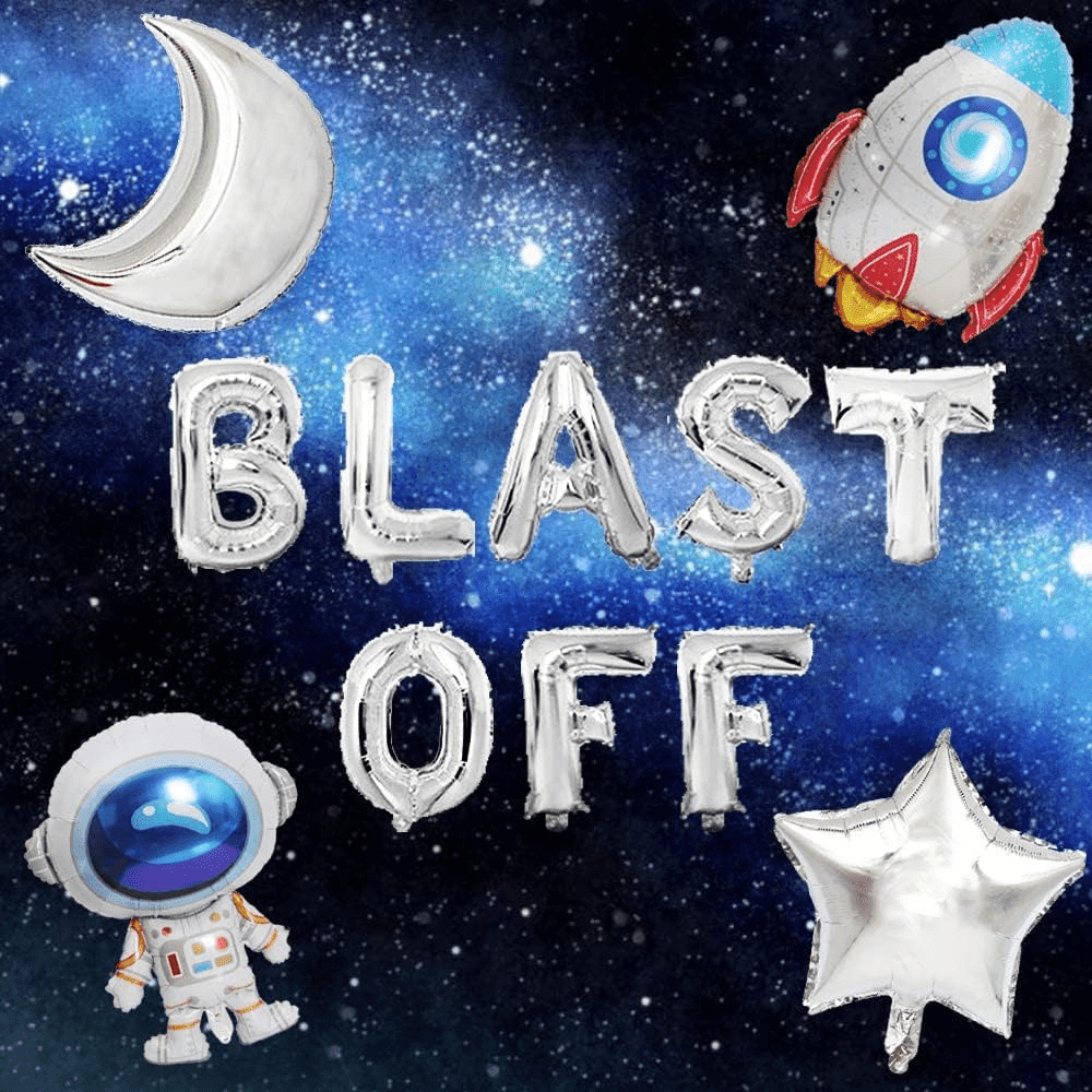Blast off Birthday Decoration Space Party Decoration Rocket Balloon ...